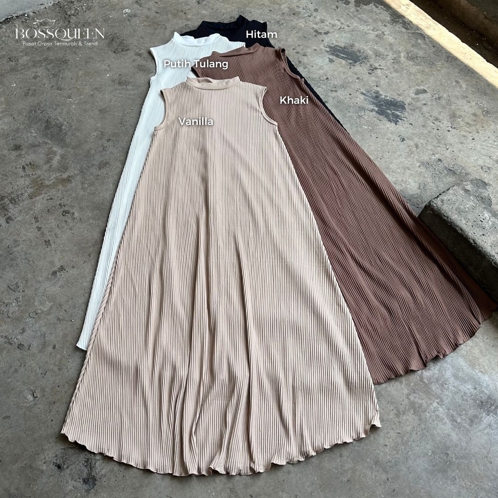 Jual INNER DRESS PLISKET PREMIUM /SLEEVELESS LONG DRESS/INNER PLISKET ...