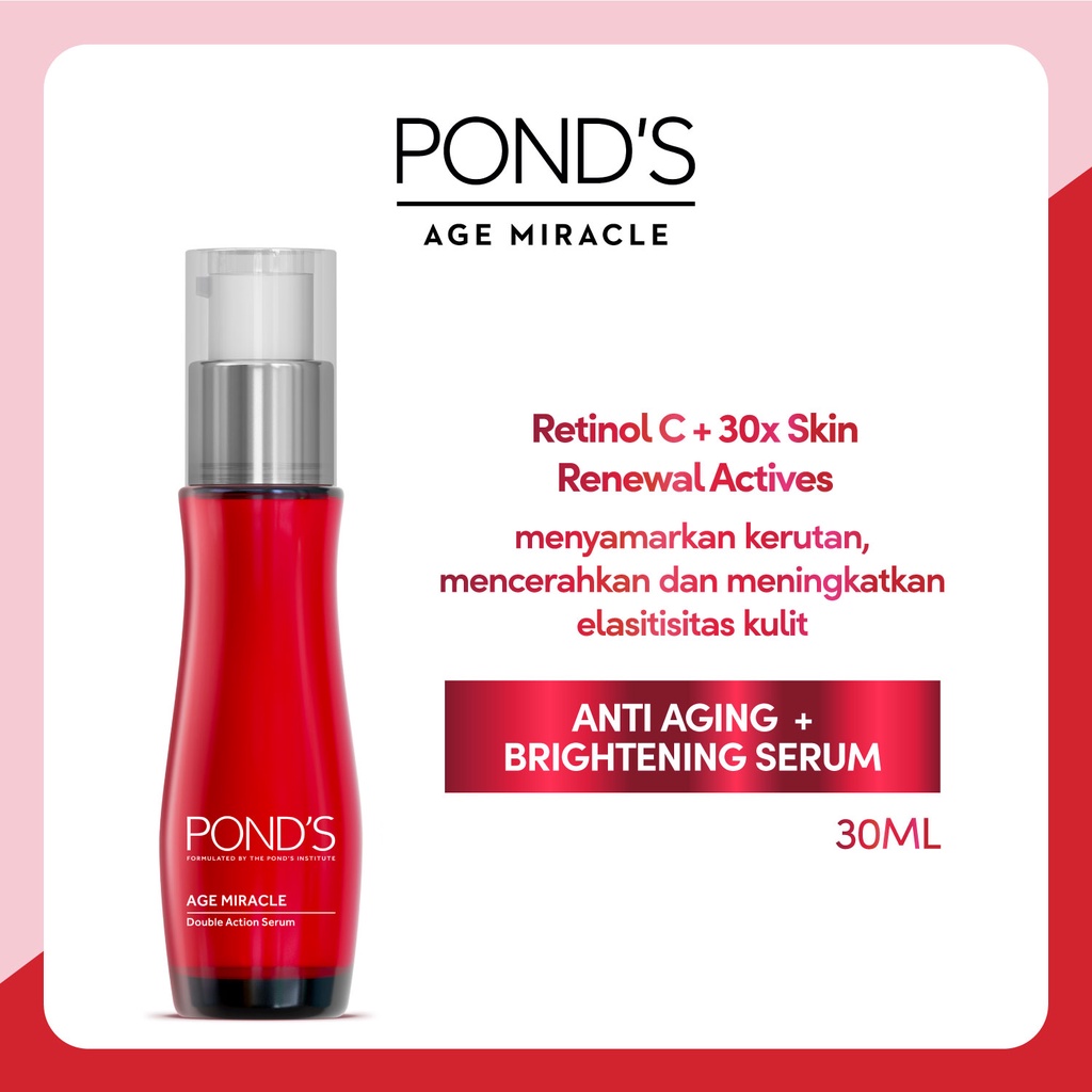 Jual Ponds Age Miracle Serum Wajah Anti Aging +Glowing Serum With ...