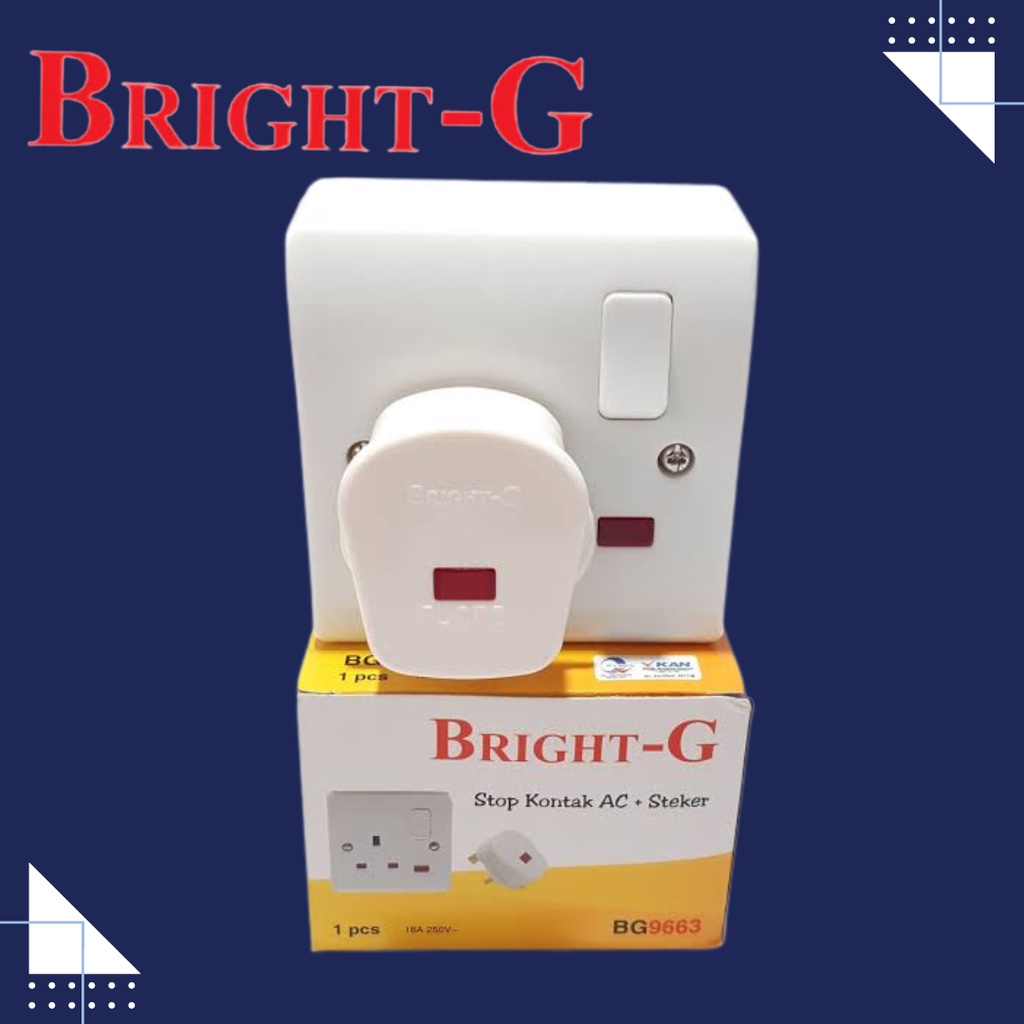 Jual STOP KONTAK AC + STEKER COLOKAN AC SET LENGKAP BRIGHT-G BG-9663 BG ...
