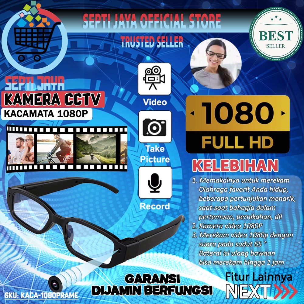 Jual Mini Spy Camera Kacamata Glasses Eyewear Full HD 1080P Action Cam ...