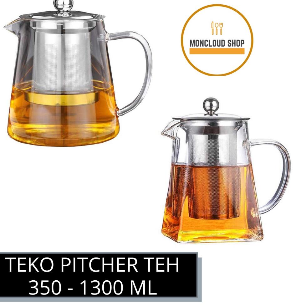 Jual MENARIK Teko Kaca Tahan Panas Bening Murah Teko Teh Saringan Teh ...