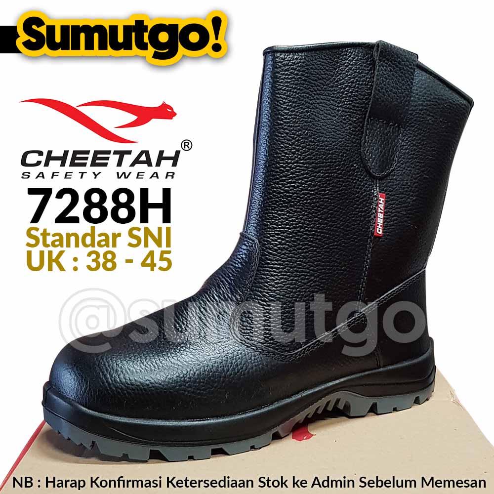 Jual Cheetah 7288H Safety Boots Hitam / Sepatu Boot Pria Tinggi 7288 H ...