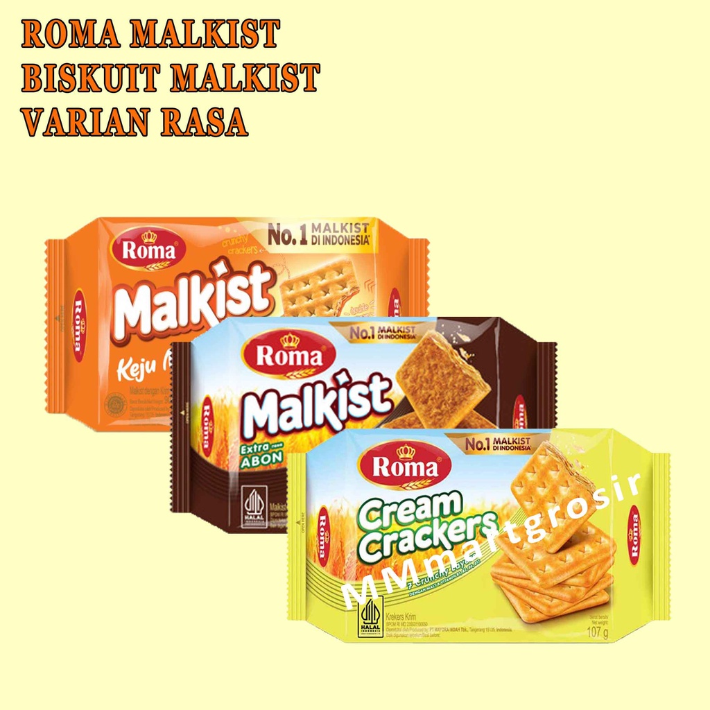 Jual ROMA MALKIST 3 VARIAN RASA / BISKUIT MALKIST/ CRACKERS | Shopee ...