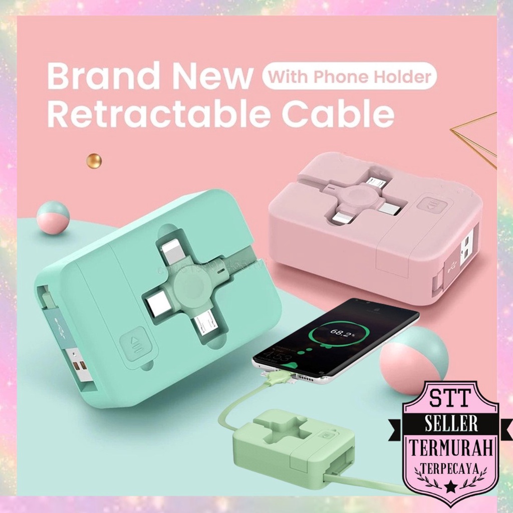 Jual STT Kabel Pengisian Daya 3 IN 1 Charger Micro USB Tipe-C Fast ...