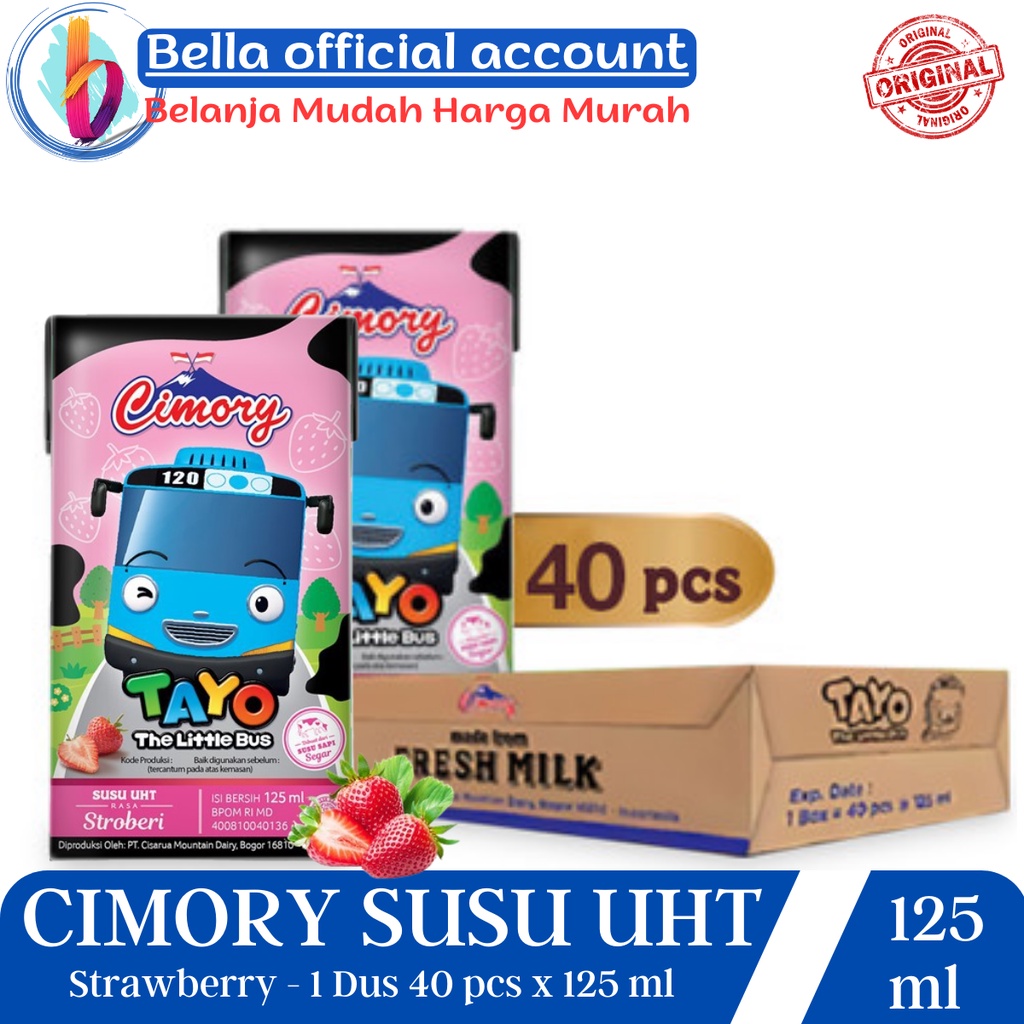 Jual Cimory Susu UHT Strawberry 125ml (40 pcs/ karton) 1 Dus | Shopee Indonesia
