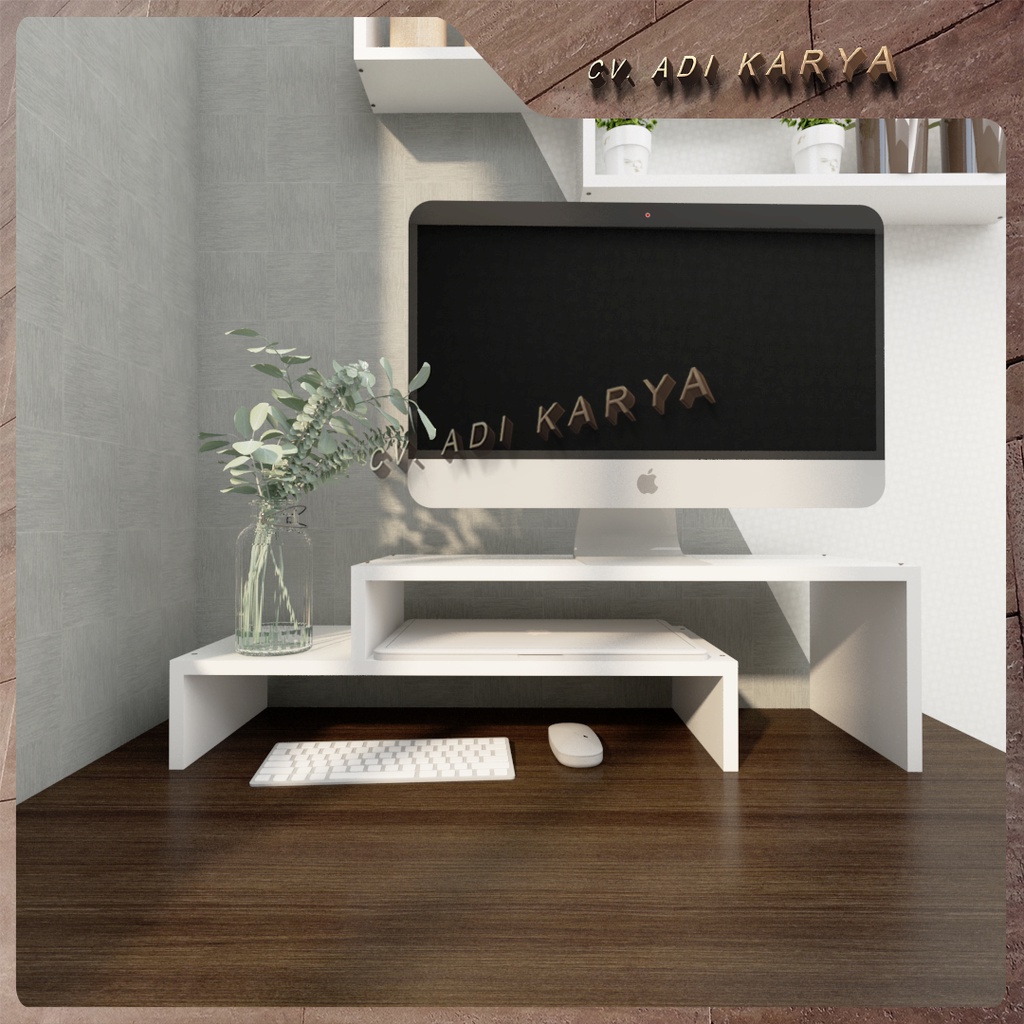 Jual Stand Monitor Alas Laptop Meja PC Komputer Dudukan Kayu Minimalis ...