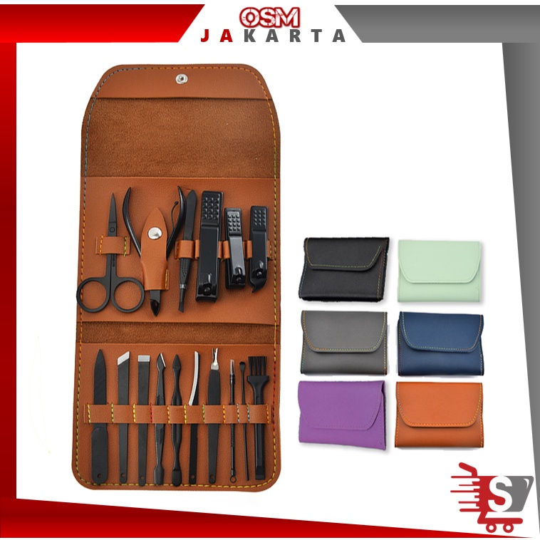 Jual OSM JKT 5725 Gunting Kuku Set 16 in 1 / Manicure Set / Dompet ...