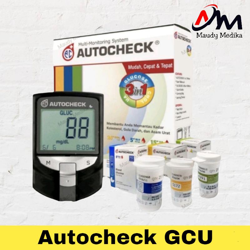 Jual Alat Autocheck 3 IN 1 Autocheck GCU Alat Test Gula Darah Alat Test ...