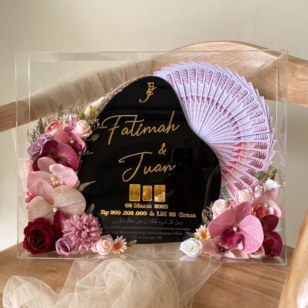 Jual Mahar Botanical Mahar Tetes Air Mahar Pernikahan Mahar Akrilik ...