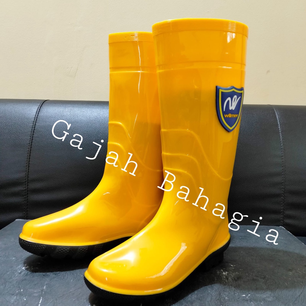 Jual Sepatu boot kuning PVC karet tinggi 38cm Safety Boots Anti air ...