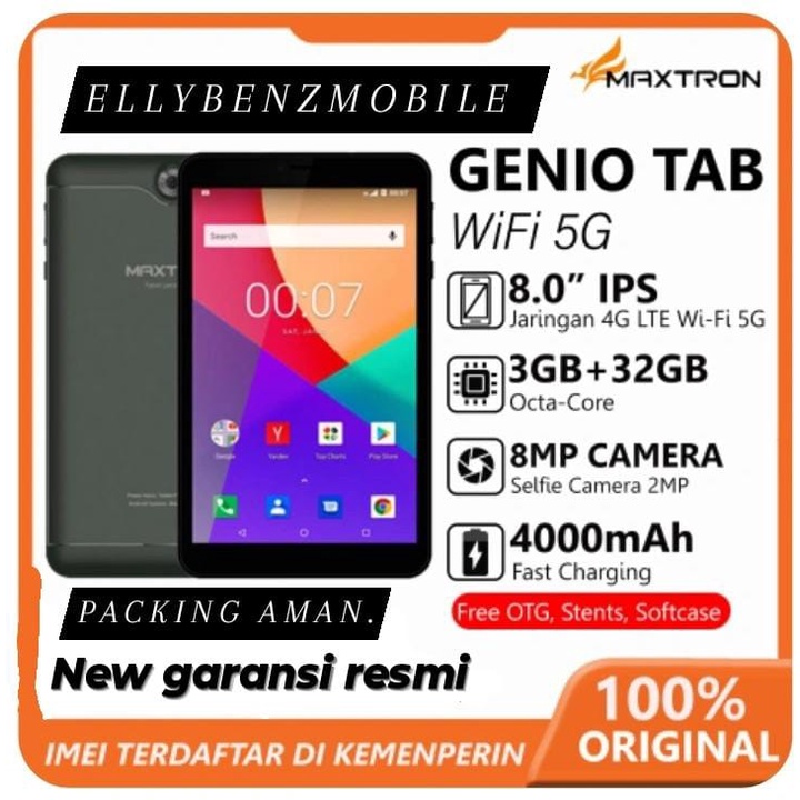 Jual Tab Termurah Maxtron Genio Smart Wifi5G 8Inch 3/32GB New Garansi ...