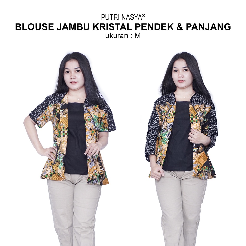 Jual Atasan Batik Blouse Big Size Wanita Lengkap S M L Xl 2l 3l 4l 5l