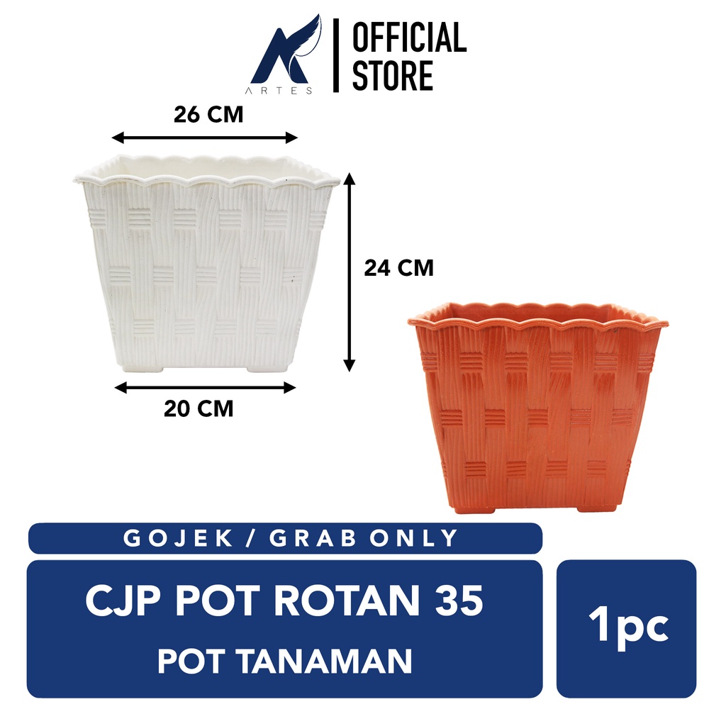 Jual GOJEK-GRAB ONLY CJP ROTAN 35 Pot Kotak Tanaman Tumbuhan Bunga ...