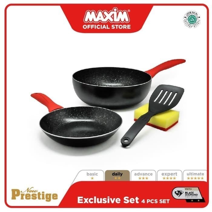 Jual MAXIM Wajan Masak Set 4 pcs - New Prestige | Shopee Indonesia