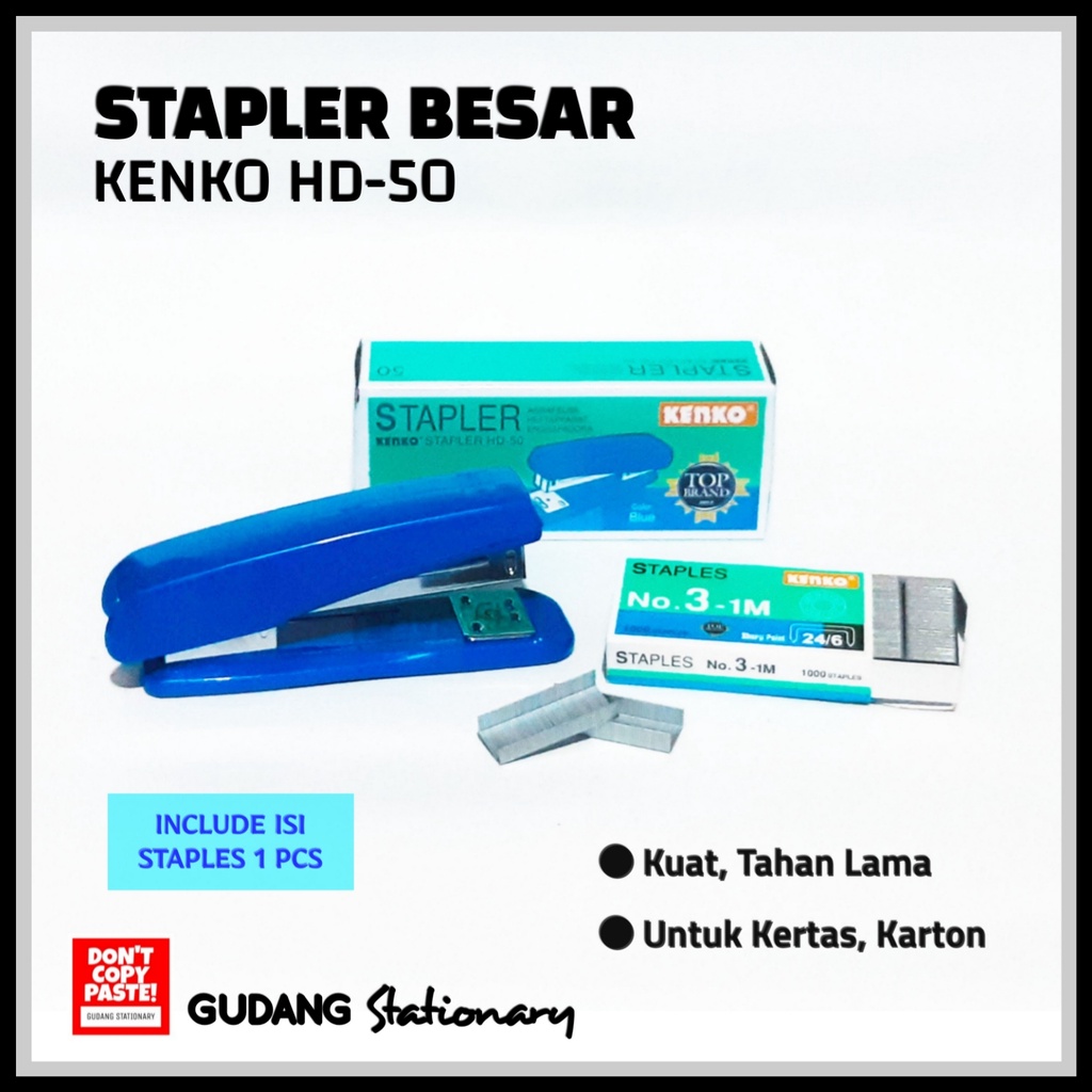 Jual Stapler Besar 11 cm | Stapler Kertas | Alat Pengokot Kertas | HD-50 KENKO + Isi 1 Bxs ...