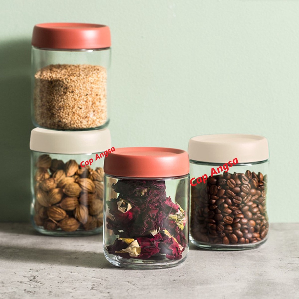 Jual GLASS JAR AIRTIGHT STACKABLE TOPLES TABUNG KACA WADAH PENYIMPAN ...