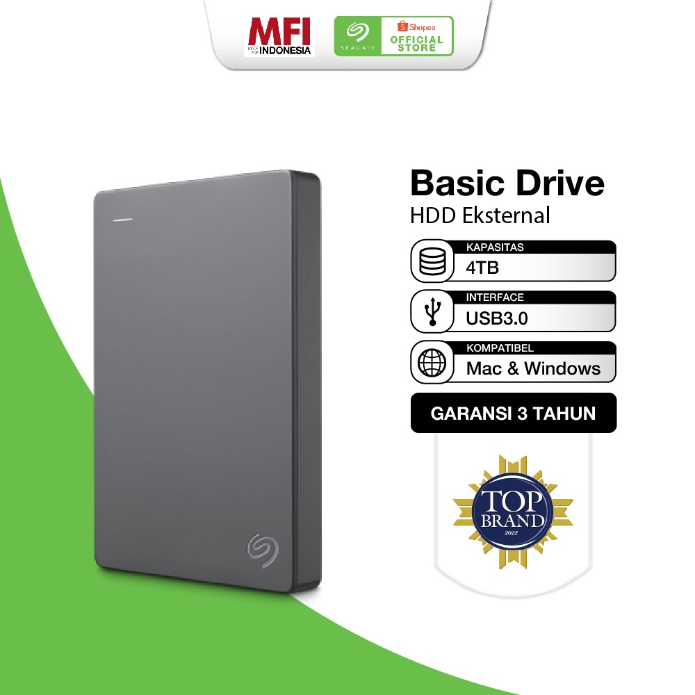 Jual Seagate Basic Portable HDD / Hardisk Eksternal 4TB USB3.0 | Shopee ...