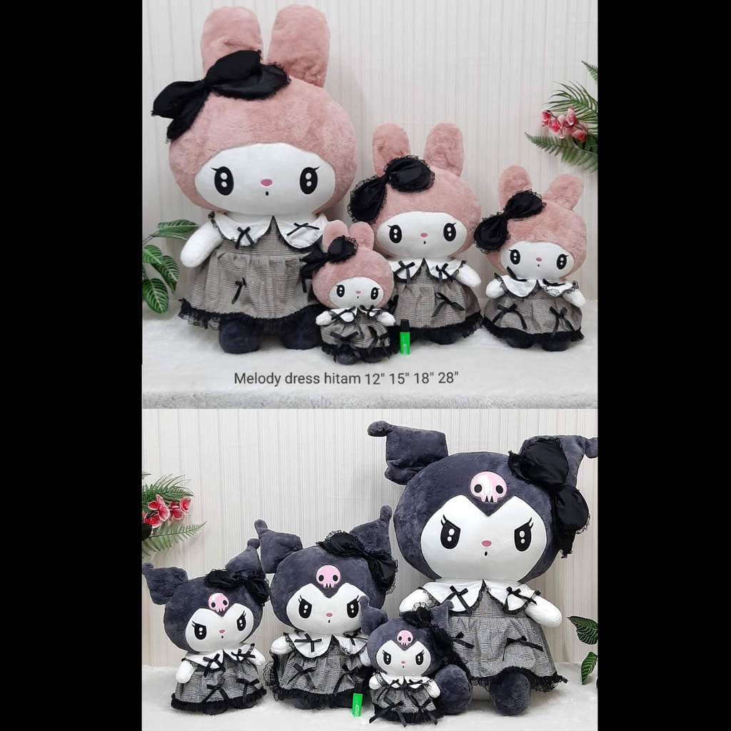 Jual BK124 - Boneka Toy Sanrio Melody Kuromi Dress Hitam 18" Inch ...