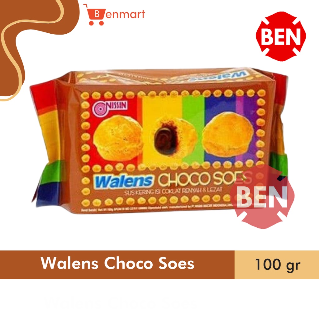 Jual Nissin Walens Choco Soes 100g 100gr Kue Sus Kering Chocolate ...