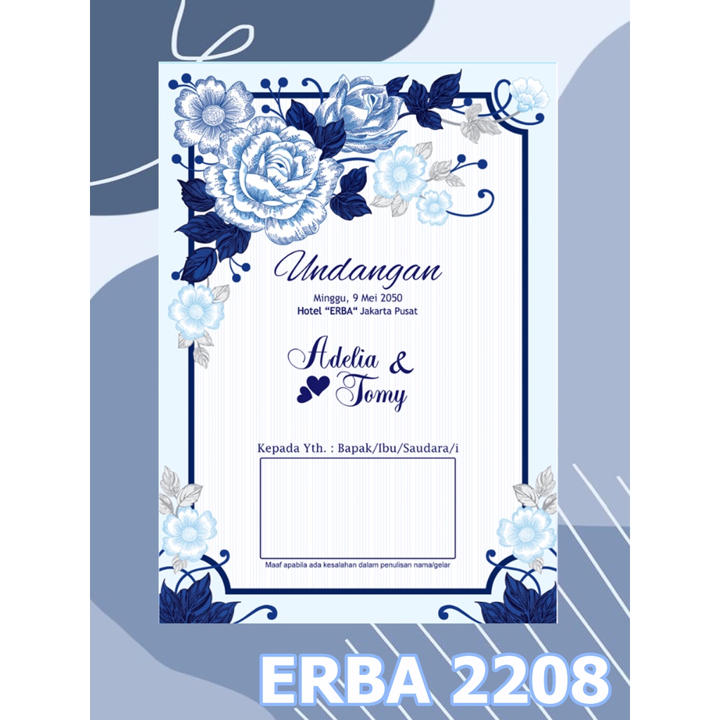 Jual Blangko Undangan Pernikahan ERA BARU / ERBA 2208 UNDANGAN KOSONGAN ...