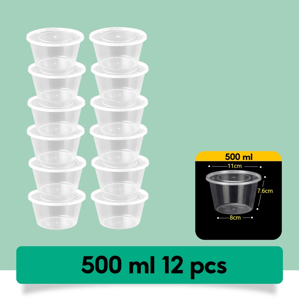 Jual Hongzhuo Mangkok Plastik Kotak Makan Pudding Bulat Wadah Salad ...