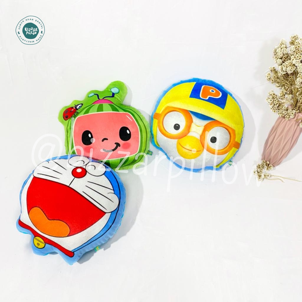 Jual Bizzarpillow Bantal Kepala Kartun Size S - Cocomelon | Doraemon ...