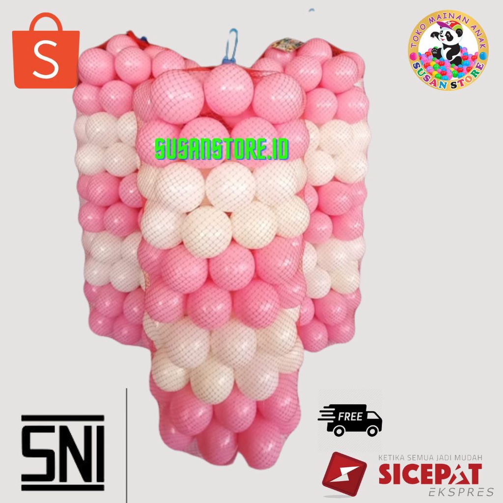 Jual [Warna PUTIH & PINK] Mandi Bola Anak Anak isi 100 Pcs | Shopee ...