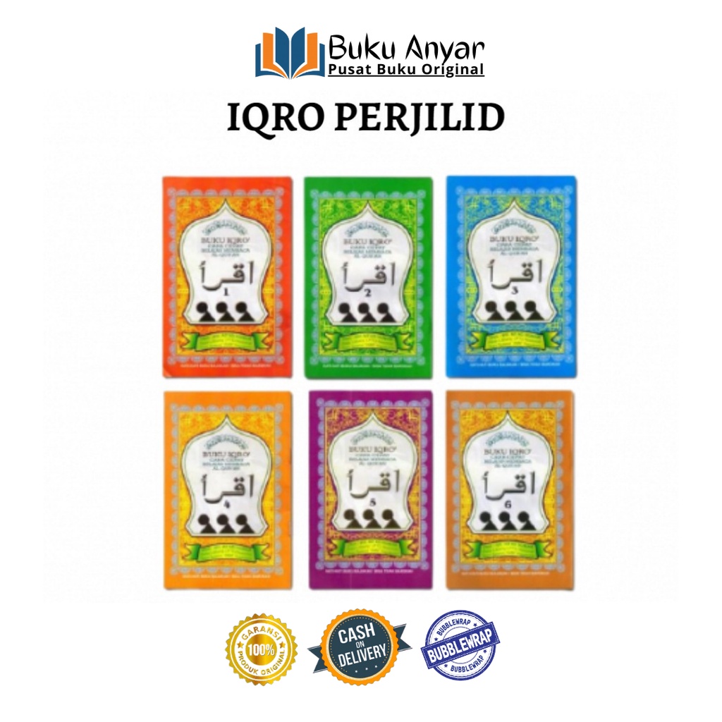 Jual Buku Iqro Anak Iqra Balita Satuan Jilid 1-6 Besar Original ...