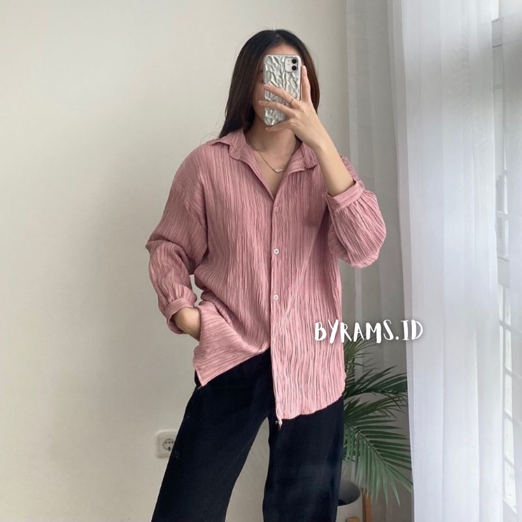 Jual Harri Shirt Basic Lady Crush Kemeja Wanita Oversize | Shopee Indonesia