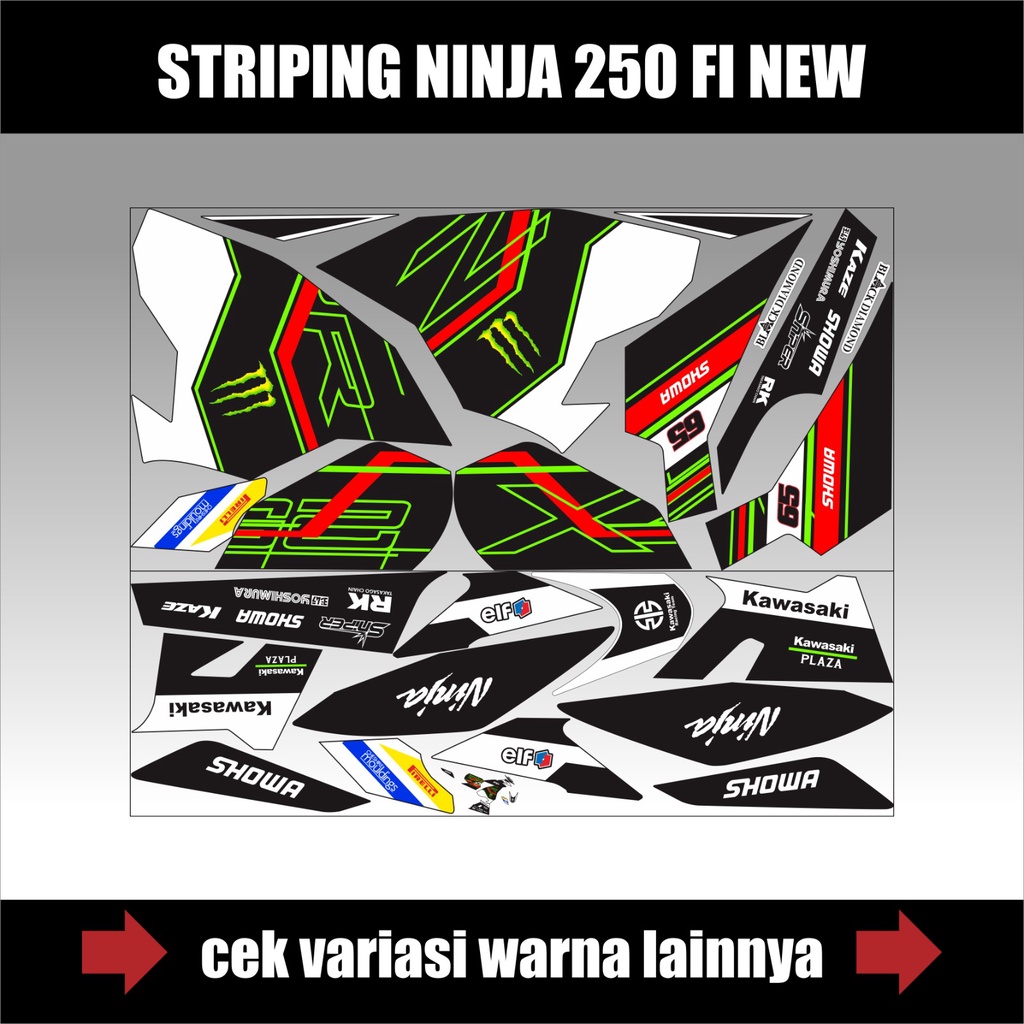 Jual STIKER STRIPING NINJA 250 FI NEW / STIKER VARIASI SEMIFULL BODY ...