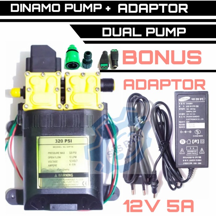 Jual MESIN POMPA DC 12V 320 PSI + ADAPTOR MESIN POMPA DC AUTO CUT OF ...