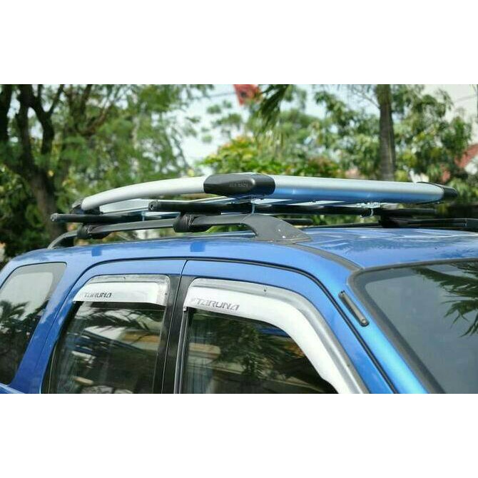 Jual Paket Roof Rack Rak Atas Mobil + Crossbar Jepit / Sport Rack Putih ...