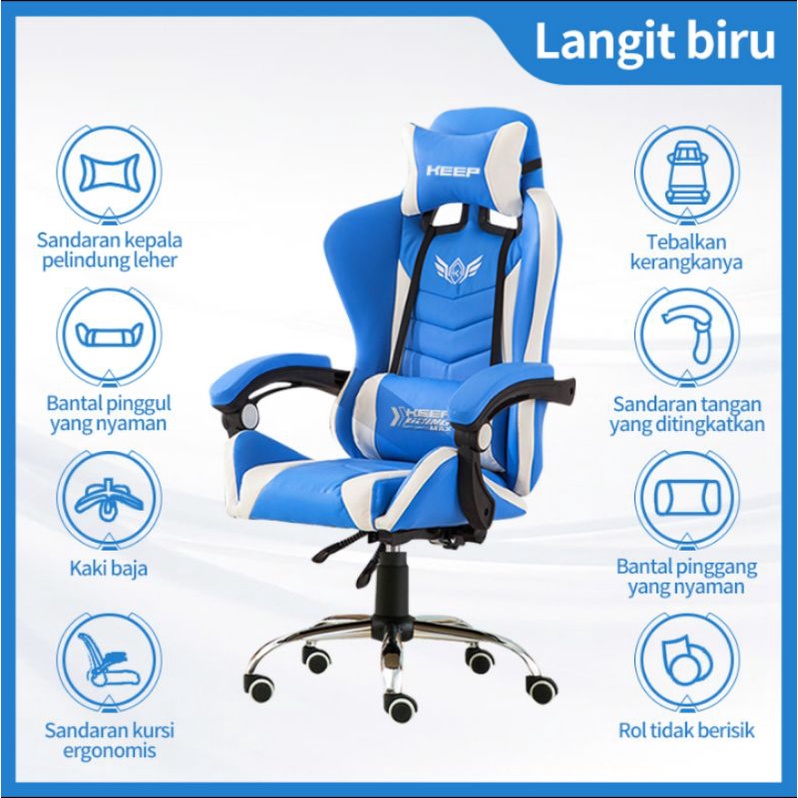 Jual Kursi gaming barang baru siap antar warna biru langit keren ...