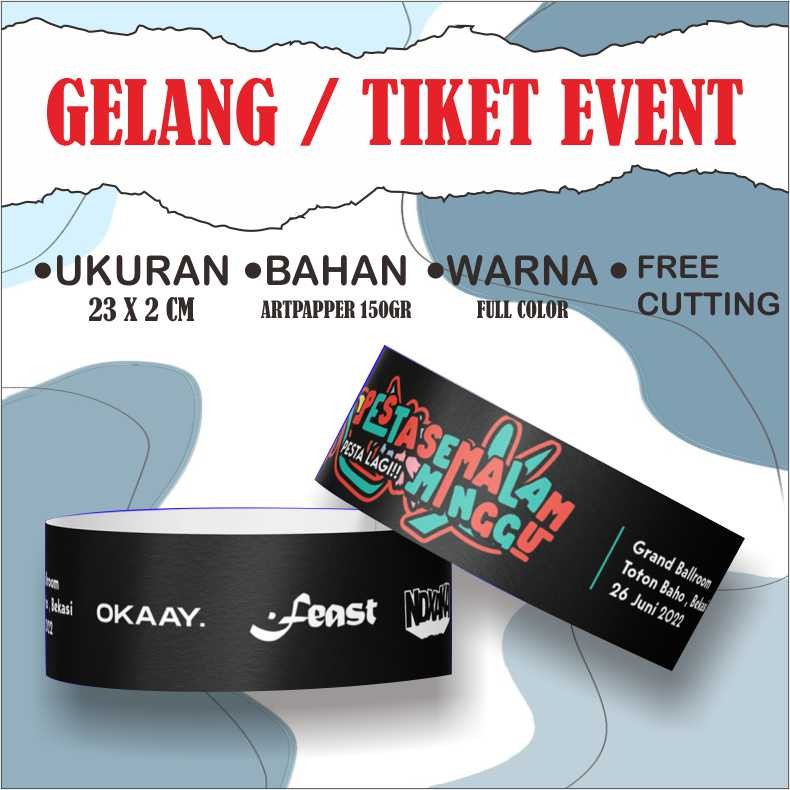 Jual TIKET GELANG EVENT CUSTOM WAHANA/KONSER/KPOP/GATHERING/WISATA ...