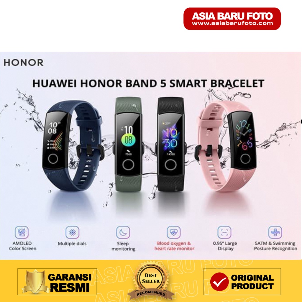 Jual Honor Band 5 Smart Bracelet Watch, AMOLED Touch Display | Shopee ...