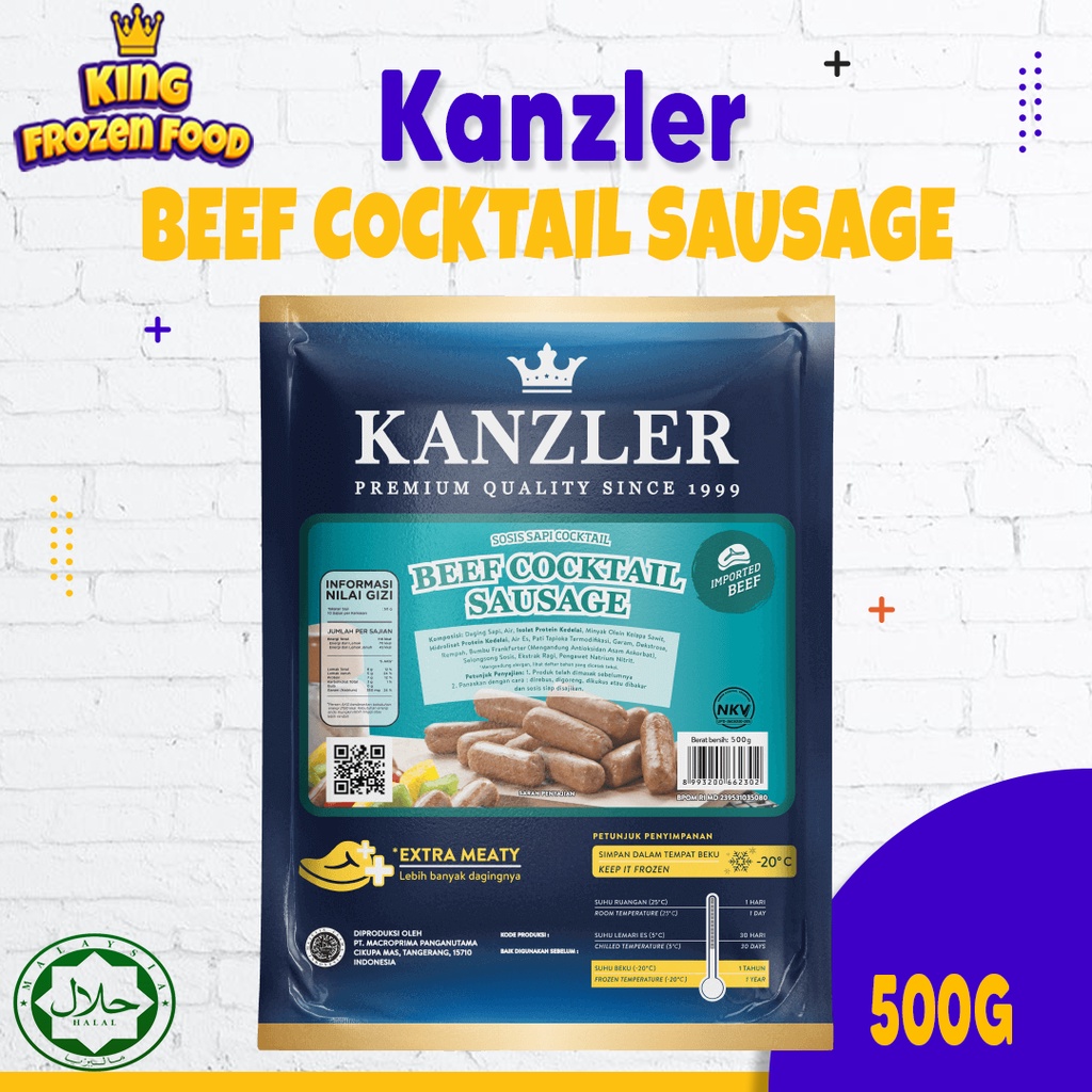 Jual Kanzler Beef cocktail Sausage/Sosis sapi mini 500G | Shopee Indonesia