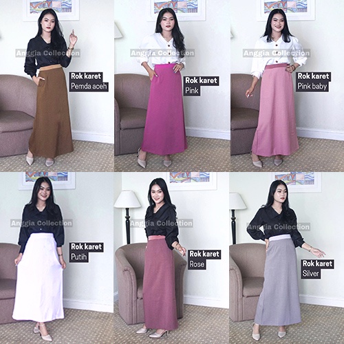Jual Rok Kerja Model A Full Karet-Rok Wanita-Rok Kantor-Rok Kuliah-Rok ...