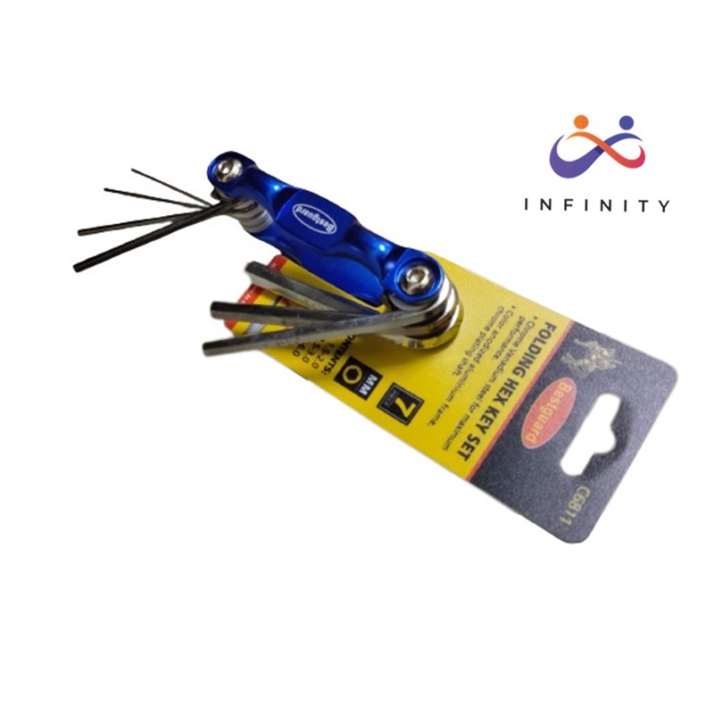 Jual Toolkit Folding Hex Key Set 7 Pcs Kunci L Segi Enam 1.5 2 2.5 3 4 ...