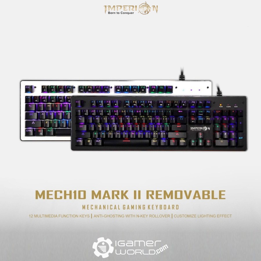 Jual Imperion Mech 10 Mark II Removable RGB Mechanical Gaming Keyboard ...