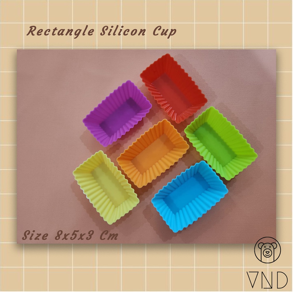 Jual Rectangle Silicone Cup/ Silikon Cup persegi panjang/ partisi bento ...