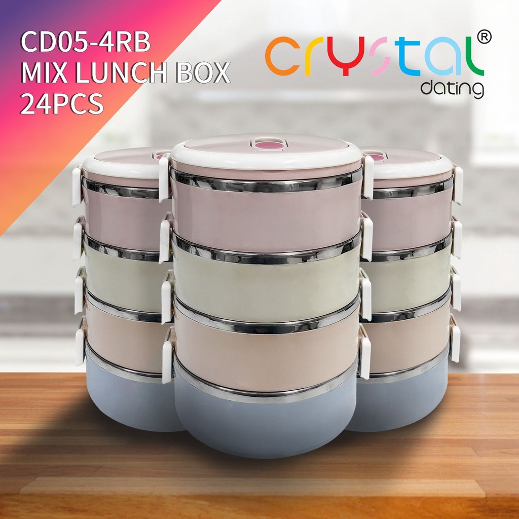 Jual Rantang Susun 4 Stainless Warna Warni Polos | CD05-4RB | Shopee Indonesia