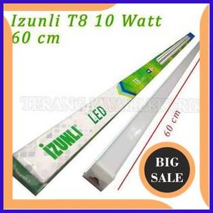 Jual Lampu TL T8 LED 10 Watt Putih - Panjang 60cm IZUNLI IZL-T810 - Set ...