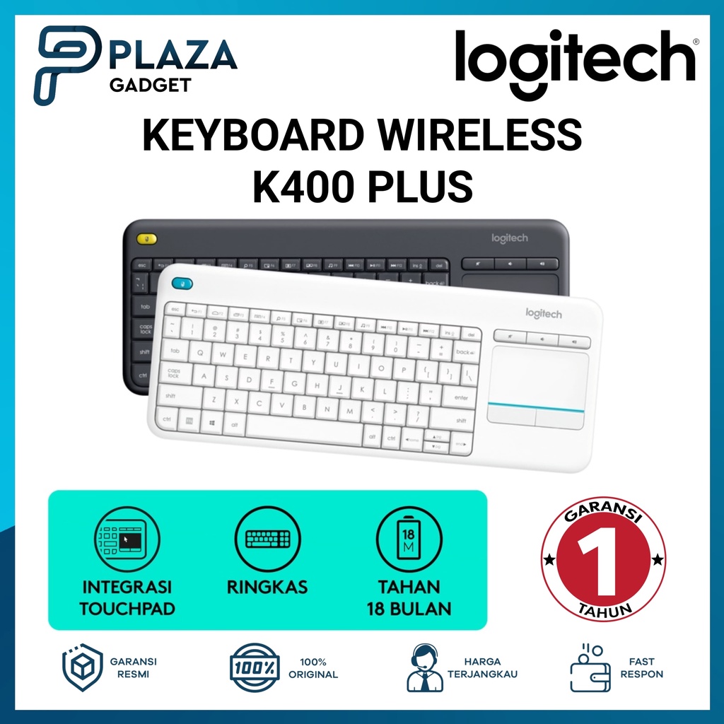 Jual Keyboard Wireless Logitech K400 Plus Touchpad untuk PC SmartTV ...