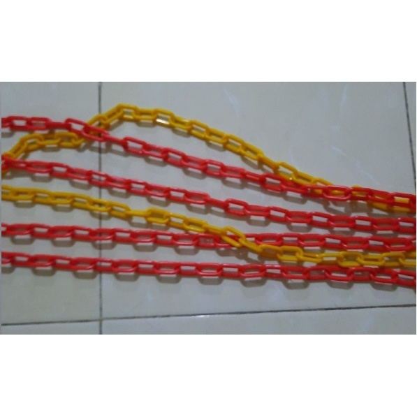 Jual rantai plastik 6mm murah,chain link plastic traffic cone | Shopee ...