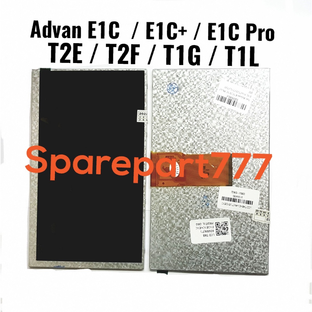 Jual Lcd Only Tablet Tab Advan E1C / E1C Plus / E1C Pro / T2E / T2F ...