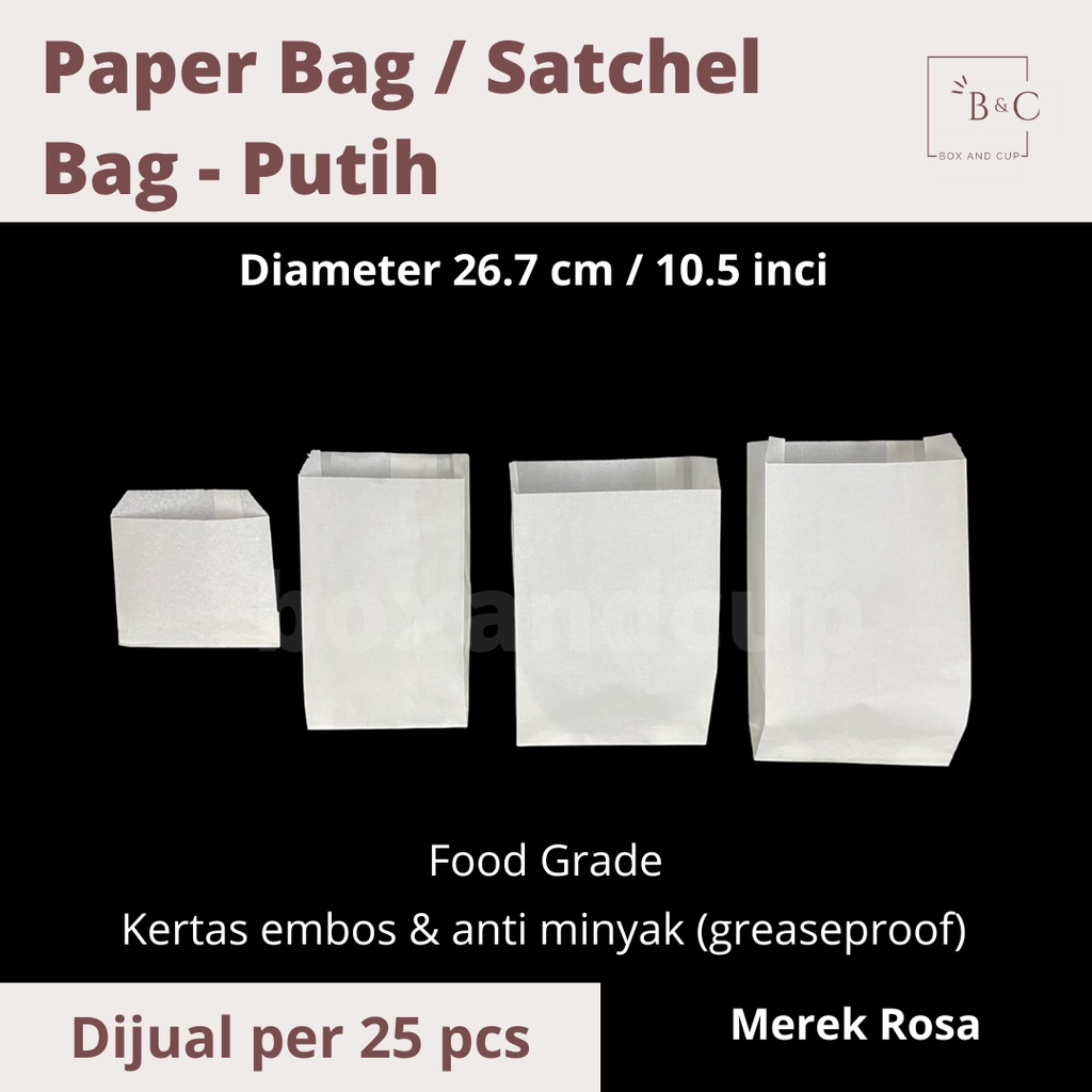 Jual Paper Bag / Satchel Bag / Kantong Kertas Putih / Tempat Roti ...