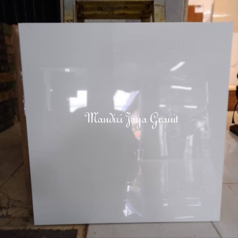 Jual Granit Lantai 60x60 KwR Iketan Arna Vitery White Glossy Putih Polos | Shopee Indonesia