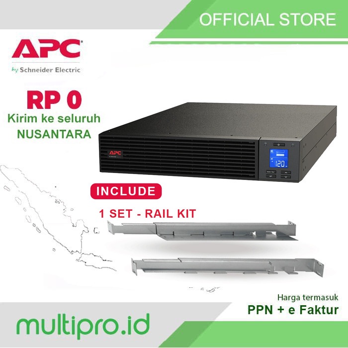 Jual UPS APC 3kva 3000VA 2400WATT SRV3KRIRK EASY UPS ONLINE RACKMOUNT ...