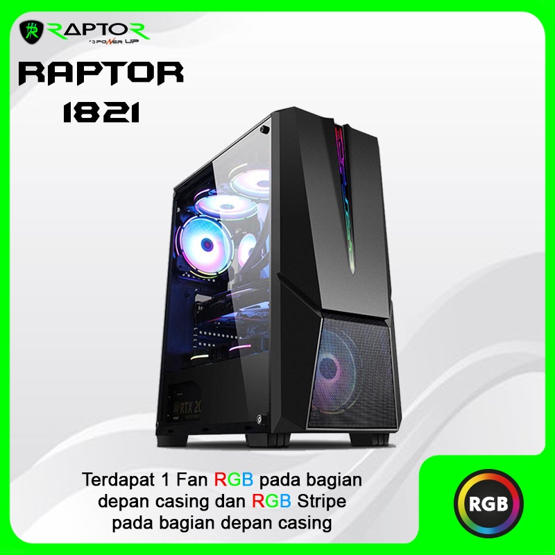 Jual Casing Gaming 3 Power Up RAPTOR 1821- include 1 FAN | Shopee Indonesia