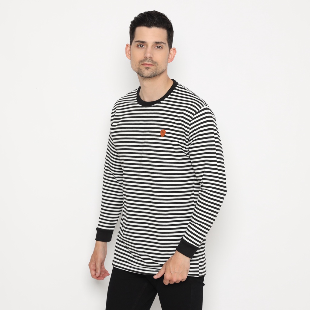 Jual ROMP T-Shirt Salur Pria Lengan Panjang APL - Hitam | Shopee Indonesia